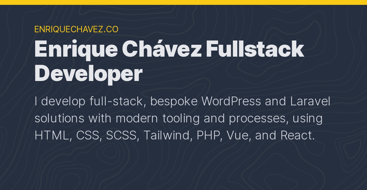 Enrique Chávez Fullstack Developer